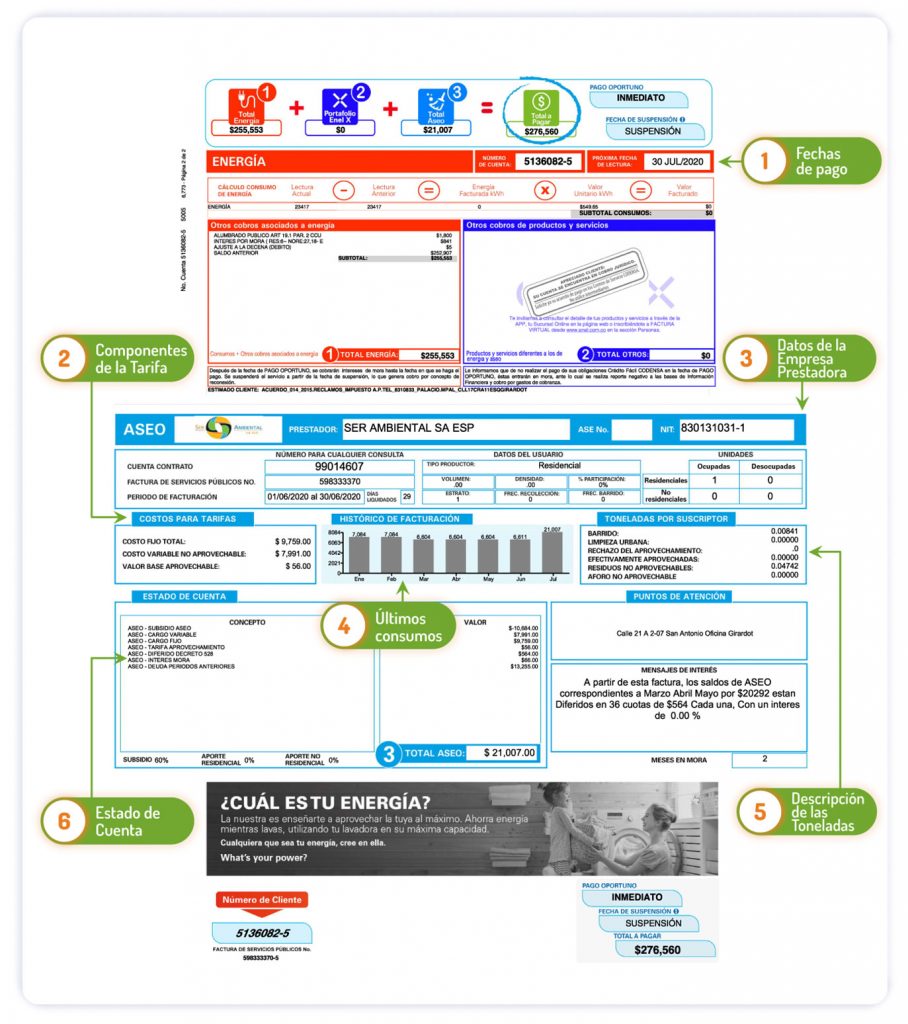 Conozca su factura - Central Colombiana de Aseo S.A.S. E.S.P.